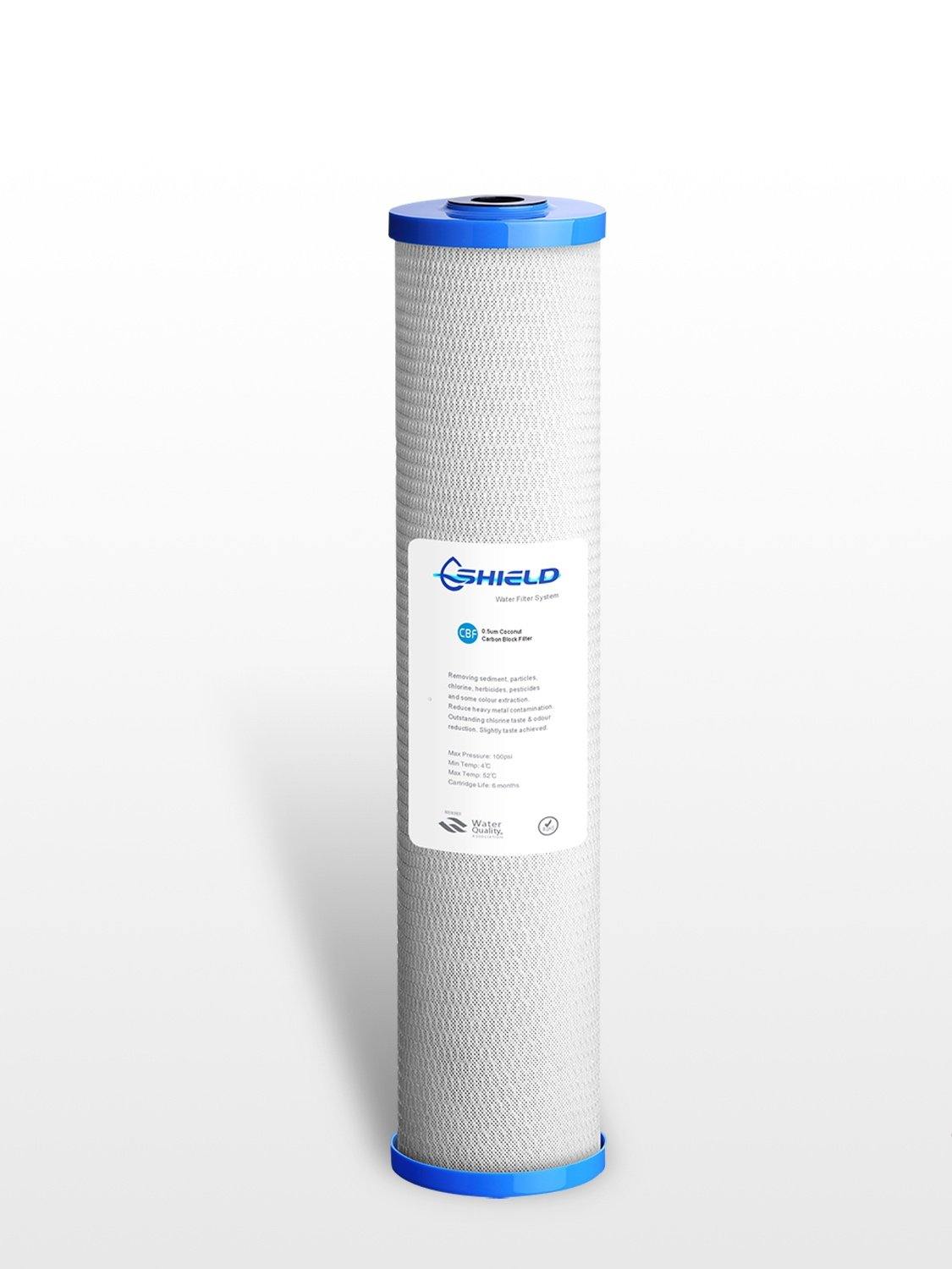 0.5 Micron Coconut Carbon Block Water Filter 20''x4.5'' Whole House Bi ...