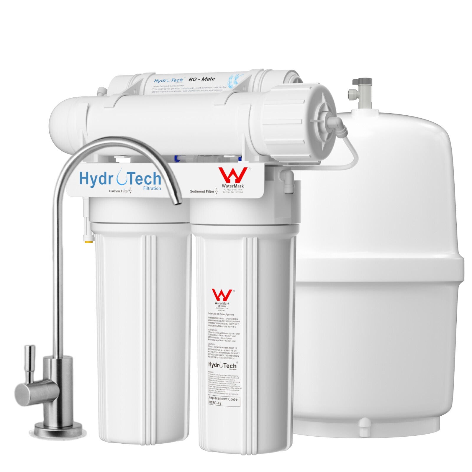 Hydrotech 4 Stages Reverse Osmosis Water Filter System USA MADE Filmte ...